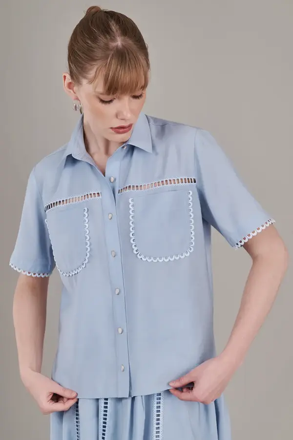 Camisa Serena Baby Blue - Nova D